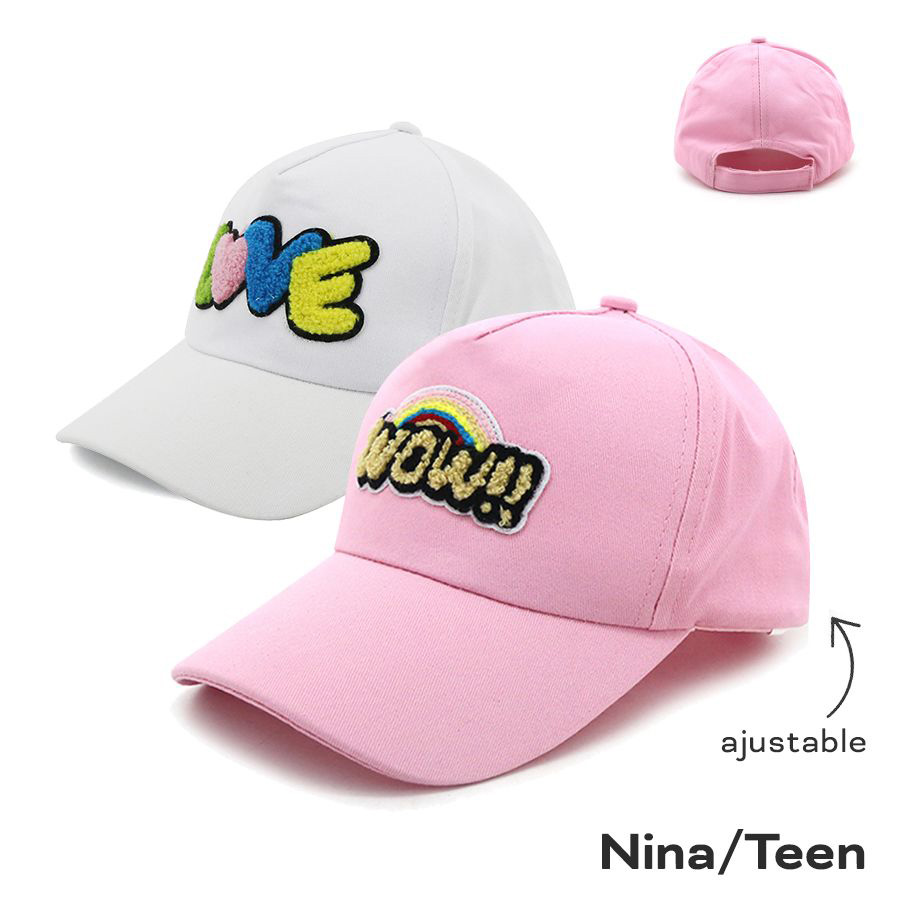 TRENDY CAP TEENS COLOR APLIQUE LOVE/WOW - BH Complementos